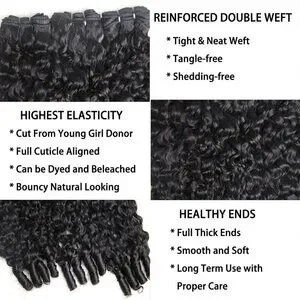 Hair | Burmese Human Hair Curly Bundles 18 Inch Water Wave Sewin ...